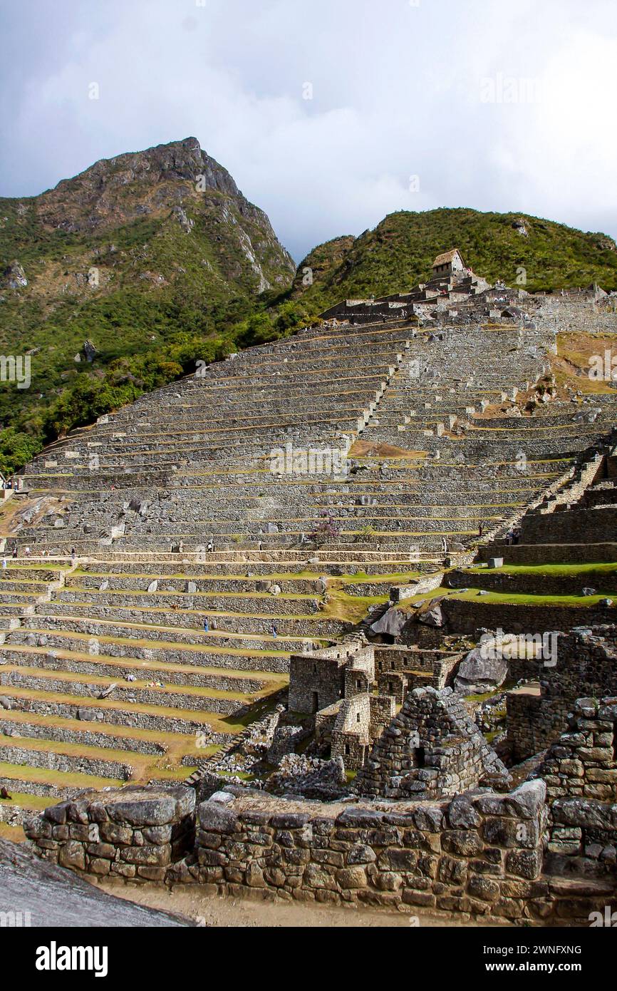 Agricultural zone of the ancient Inca City of Machu Picchu. The 15-th ...