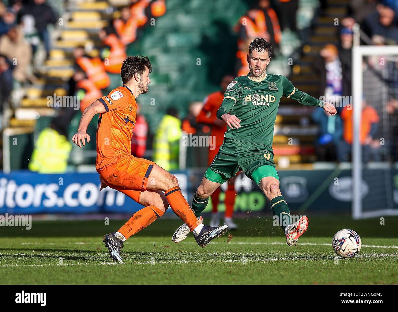 Ryan Hardie of Plymouth Argyle in action during the Sky Bet ...