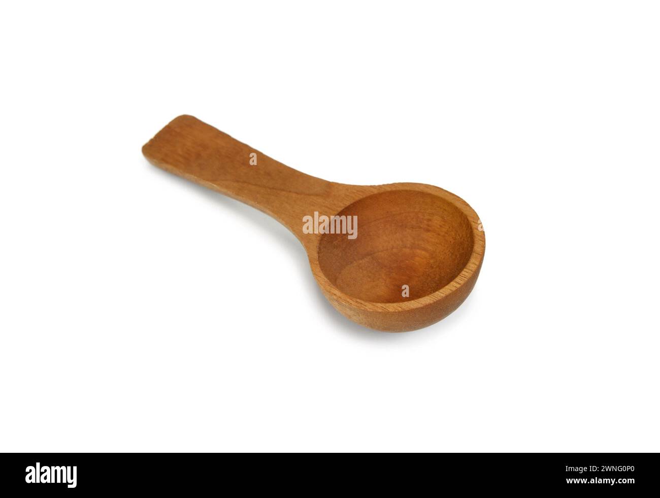 Empty wooden spoon isolated on white background. Natural kitchenware ...