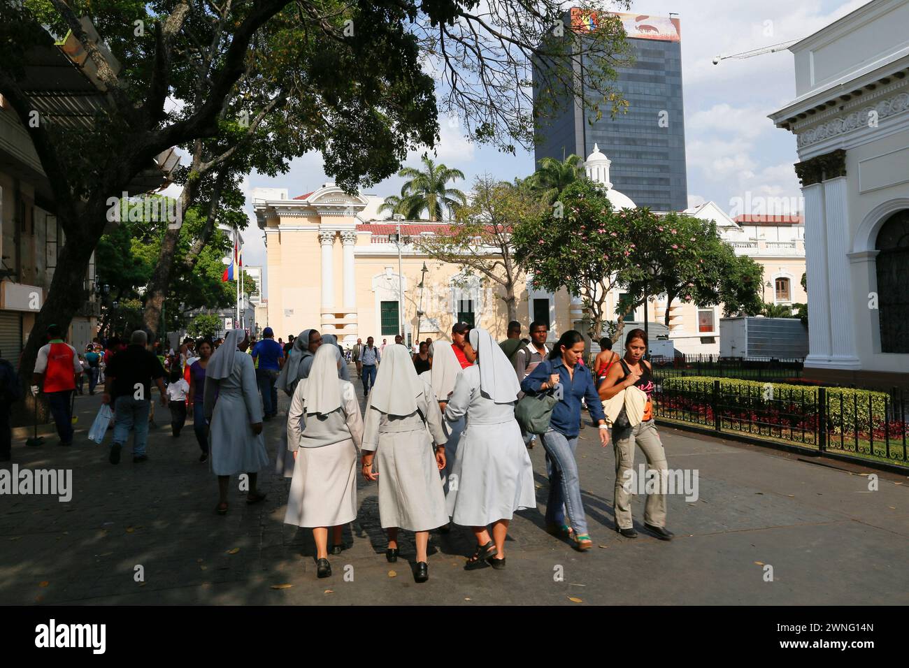 Caracas, Venezuela - may 06, 2014 - people walks in square on downtown ...
