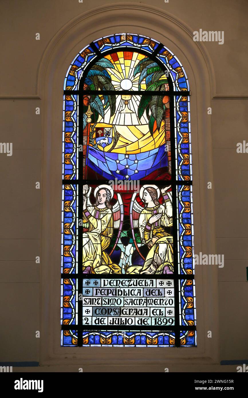 Caracas, Venezuela - may 06, 2014 - stained glass inside of the Caracas ...