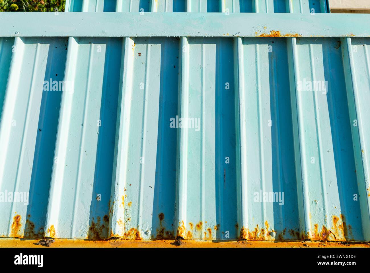 The rusty turquoise-coloured tin roof of the changing rooms at the ...