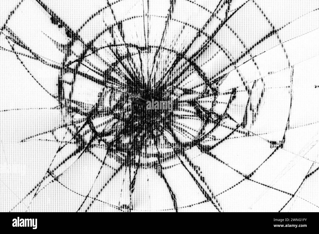 traces of bumps and cracks on a broken white LCD screen, computer ...