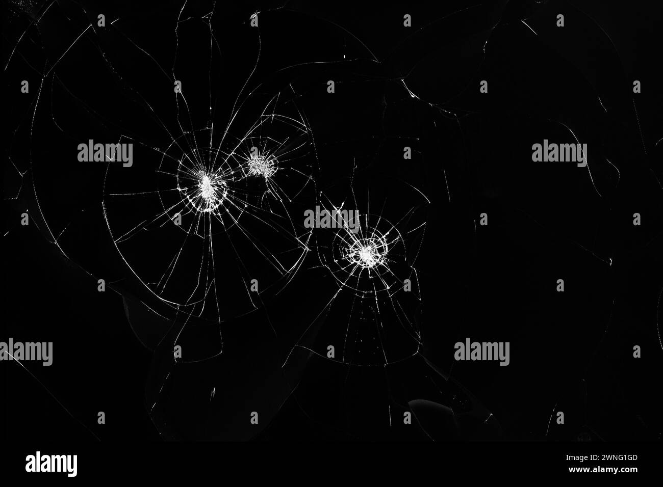 traces of bumps and cracks on a broken LCD screen, computer monitor or ...