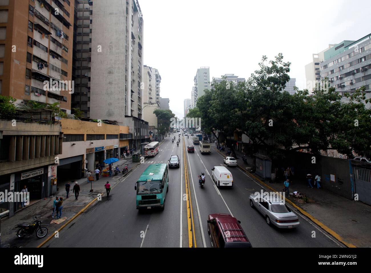 Caracas, Venezuela - may 08, 2014 - Car and bus traffic on one of the ...