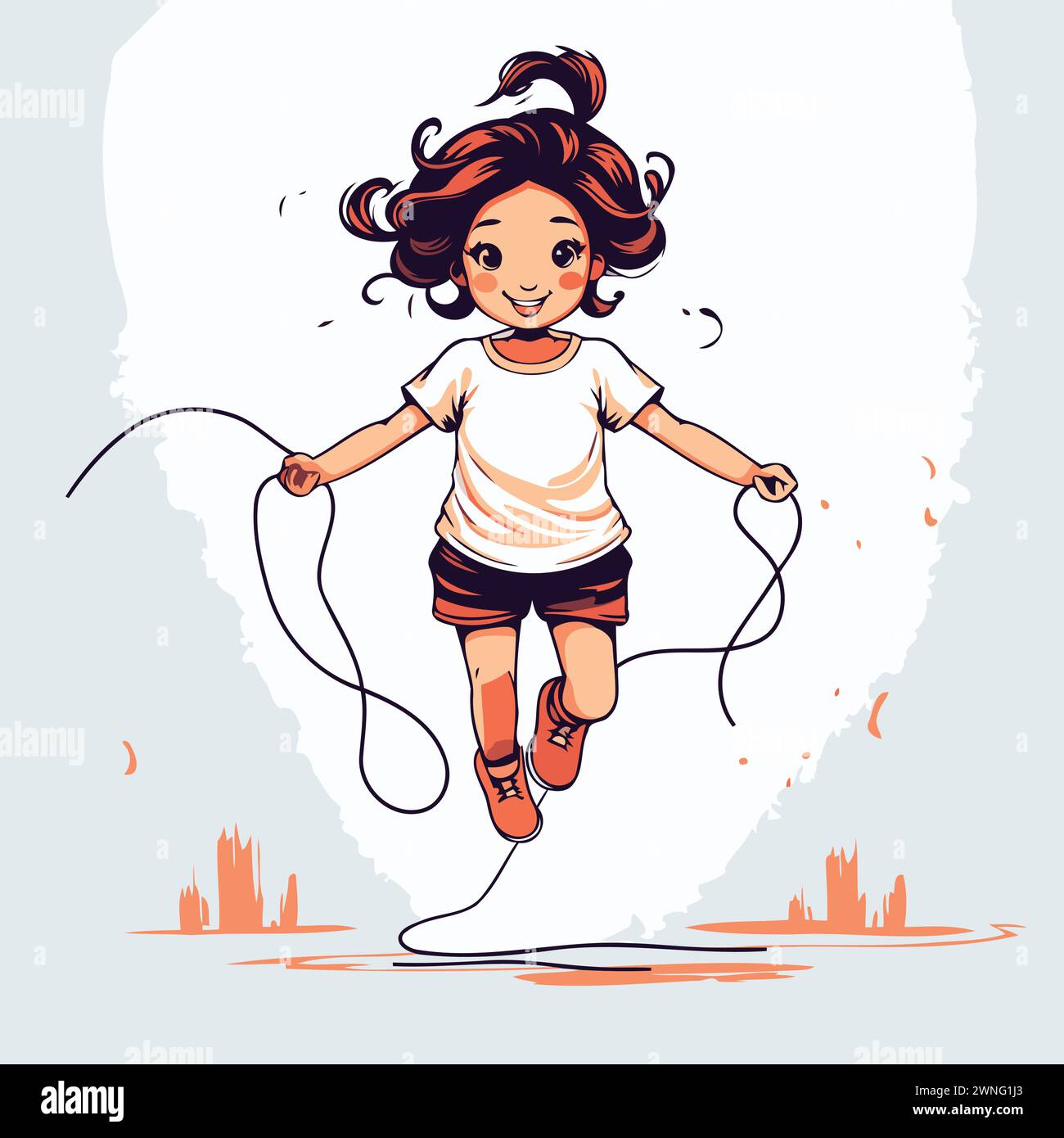 Little girl skipping Stock Vector Images - Alamy