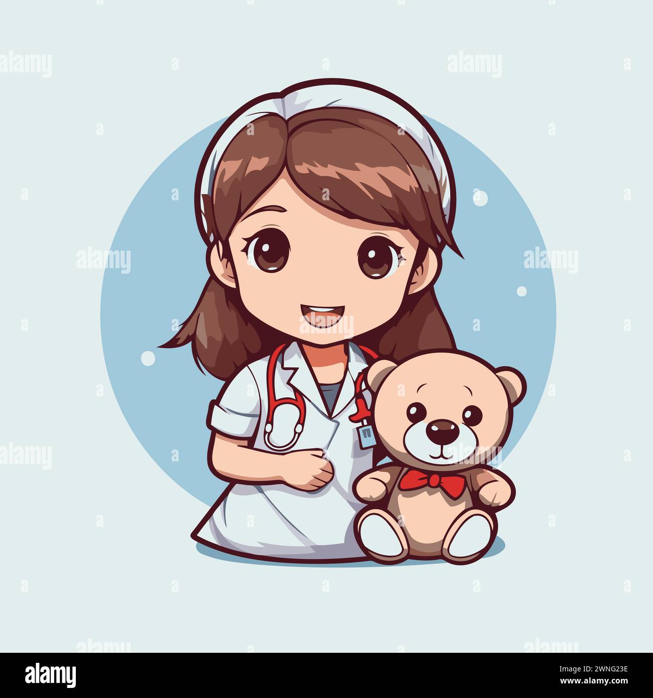 Stethoscope girl child Stock Vector Images - Alamy