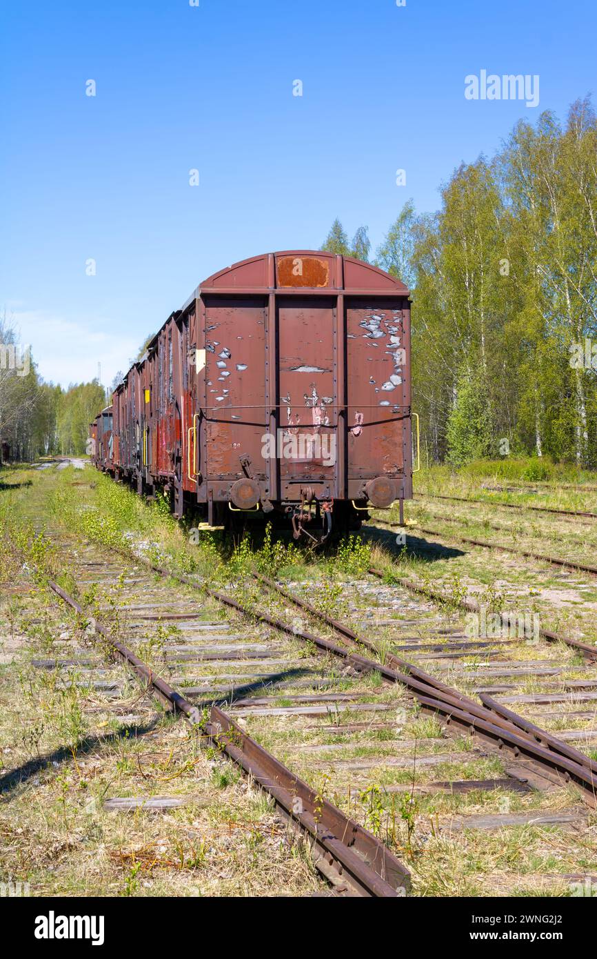 Derelict train wagons hi-res stock photography and images - Alamy