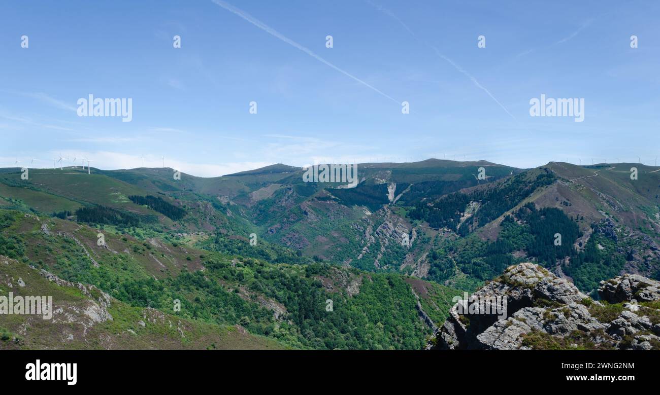 Mountains landscape with green forests. Asturias. Spain Stock Photo - Alamy
