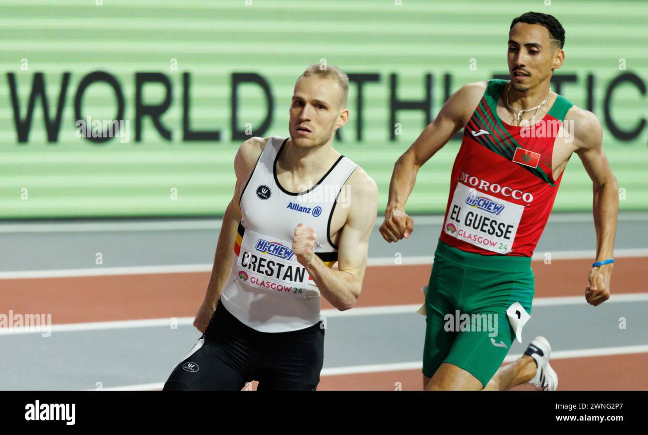 Glasgow, UK. 02nd Mar, 2024. Belgian Eliott Crestan pictured in action ...