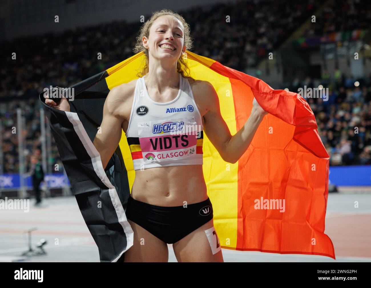 Glasgow, UK. 01st Mar, 2024. Belgian Noor Vidts celebrates after ...