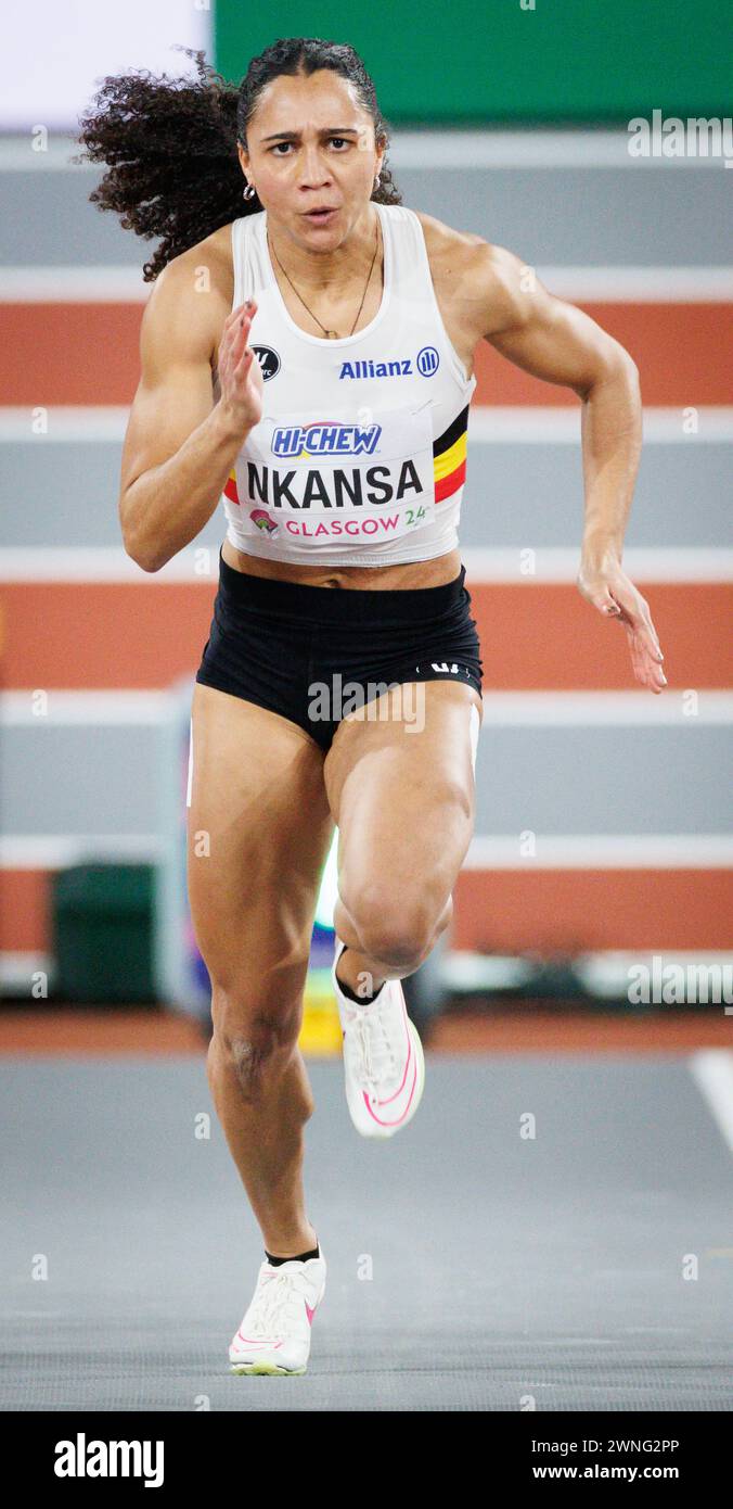 Glasgow, UK. 02nd Mar, 2024. Belgian Delphine Nkansa pictured in action ...