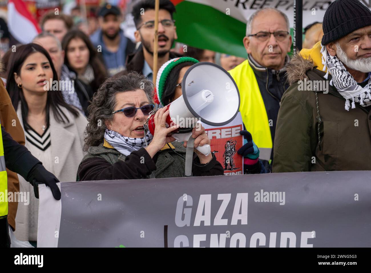 Glasgow, Scotland, UK. 02 March 2024. Pro-Palestinian protesters march ...