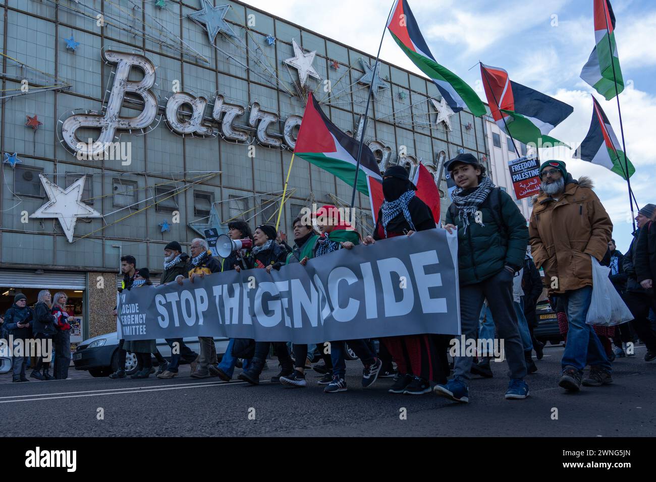 Glasgow, Scotland, UK. 02 March 2024. Pro-Palestinian protesters march ...