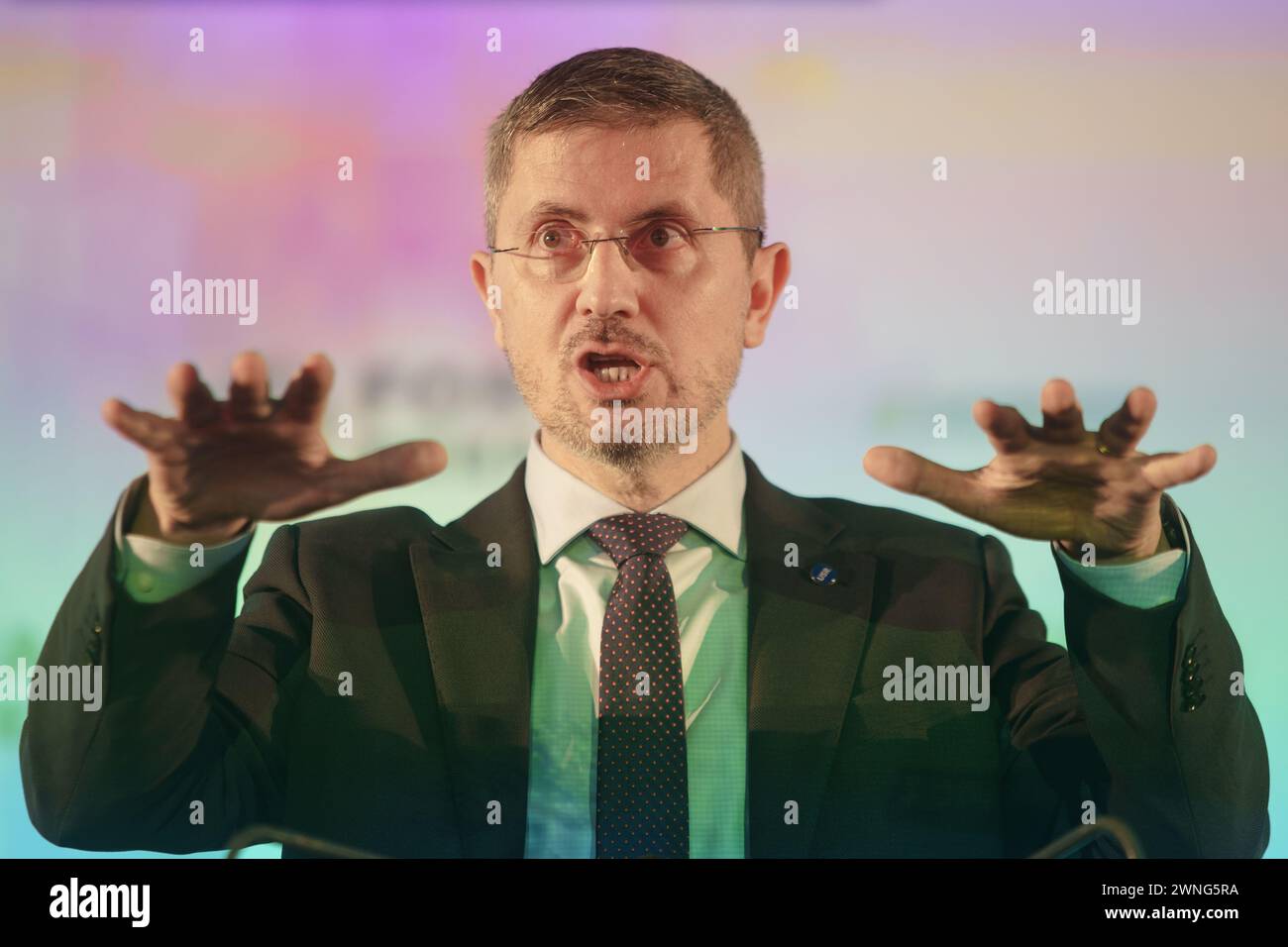 Bucharest, Romania - 2nd Mar, 2024: Dan Barna, vice-president ALDE ...