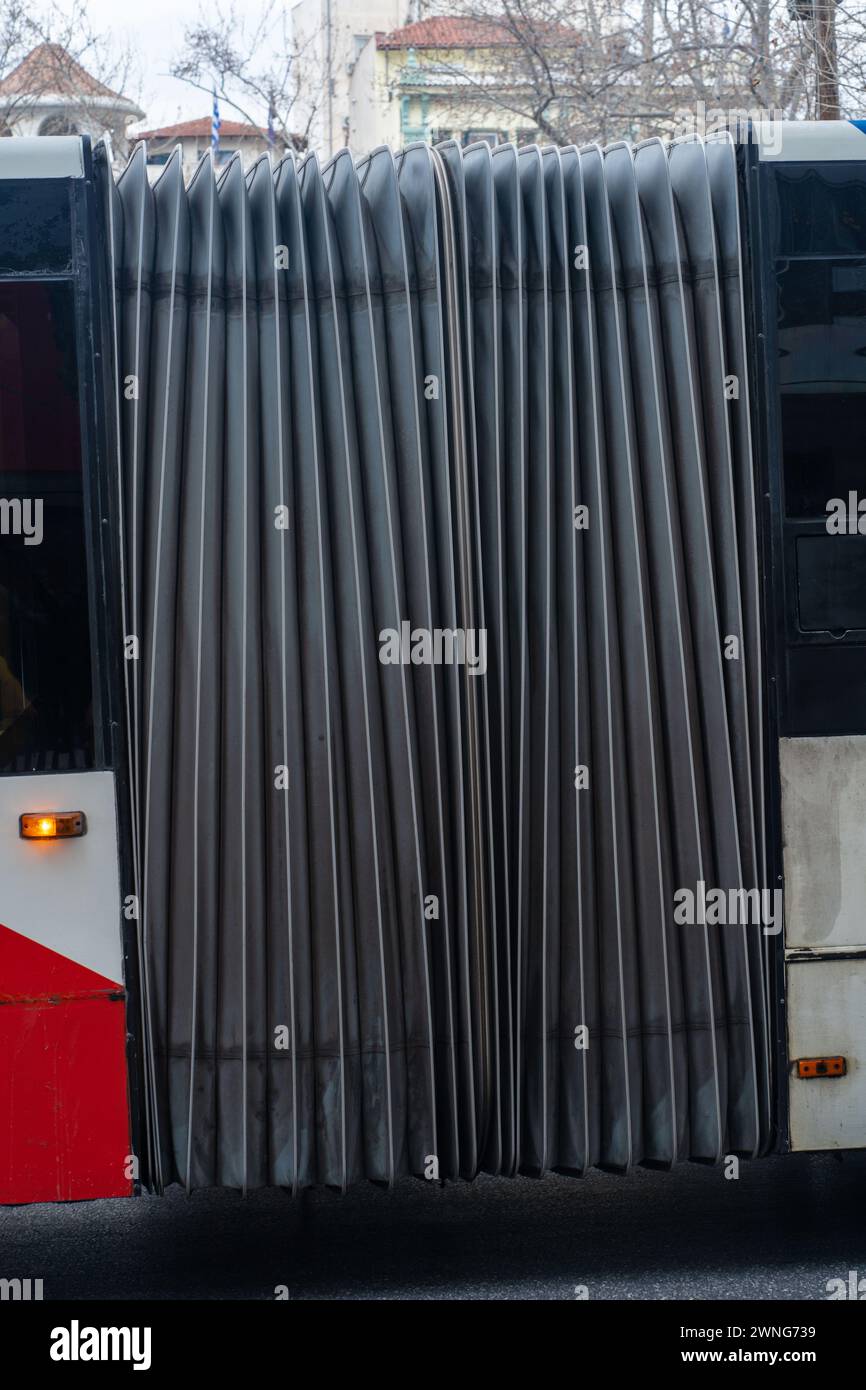 Urban rhythms. Exploring the accordion, black rubber bus connection ...