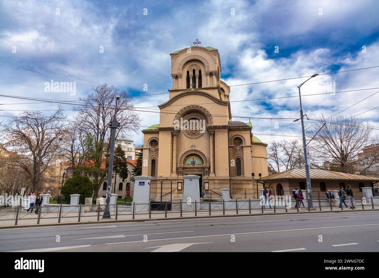 Belgrade, Serbia - 8 FEB 2024: The Church of St. Alexander Nevsky is a ...