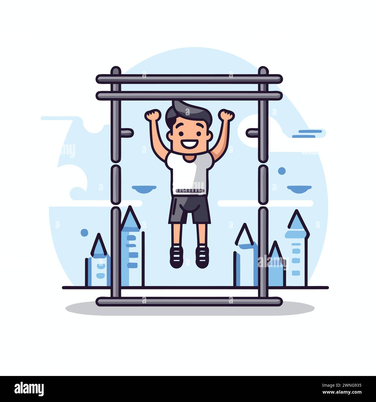 Doing pull ups vector hi-res stock photography and images - Alamy