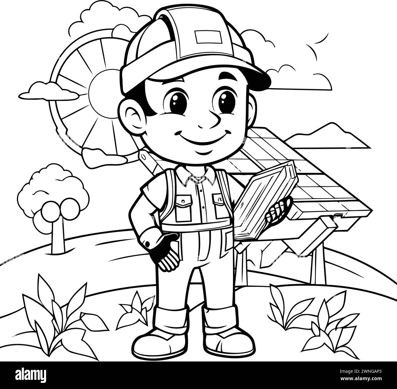 Solar cartoon coloring book hi-res stock photography and images - Alamy