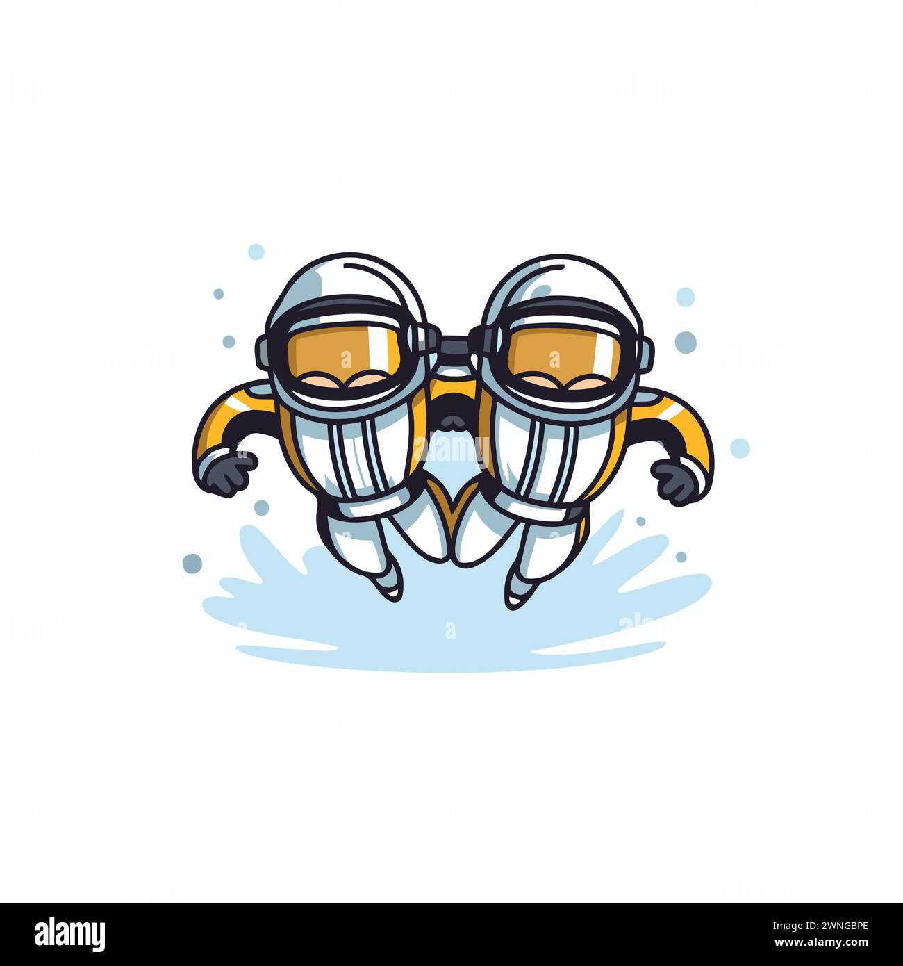 Cartoon scuba diving icon on white background. Vector illustration ...
