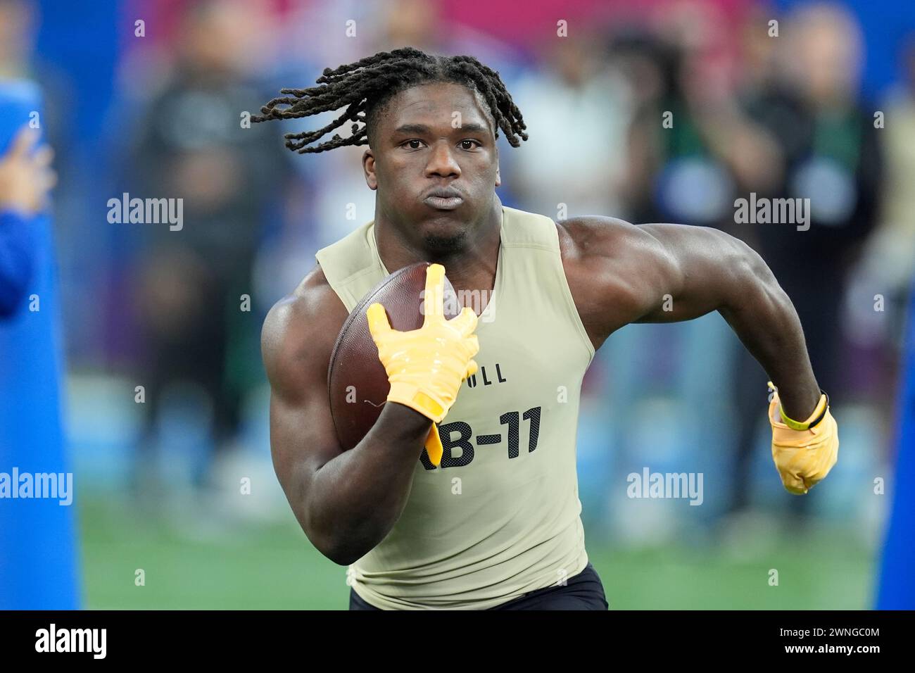 Southern Mississippi running back Frank Gore runs a drill at the NFL ...
