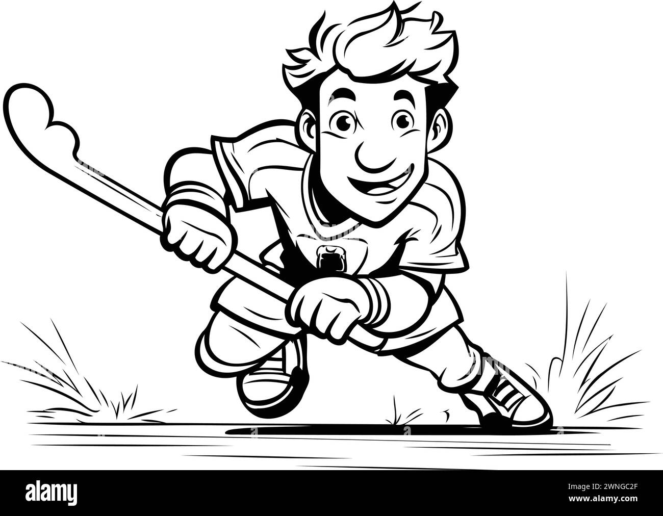 Boy with stick running Black and White Stock Photos & Images - Alamy