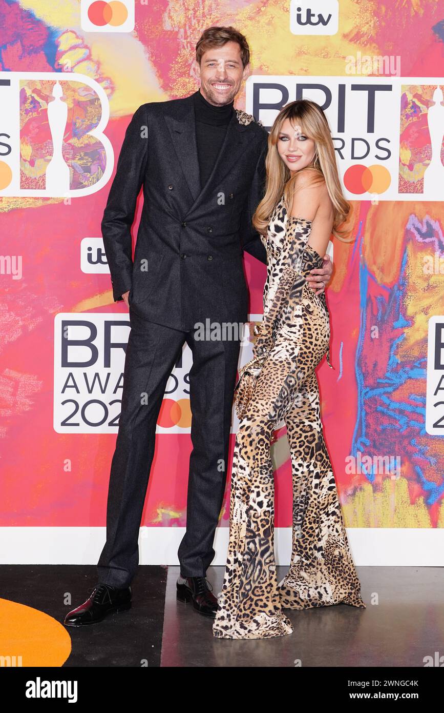 Peter Crouch and Abbey Crouch attending the Brit Awards 2024 at the O2 ...