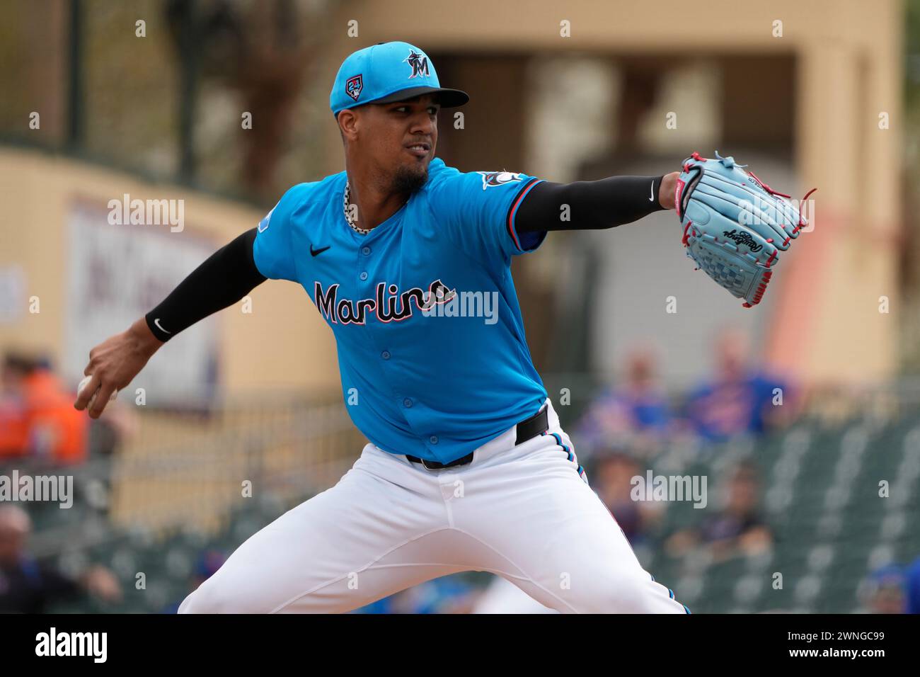 Miami Marlins starting pitcher Eury Perez throws during the first ...