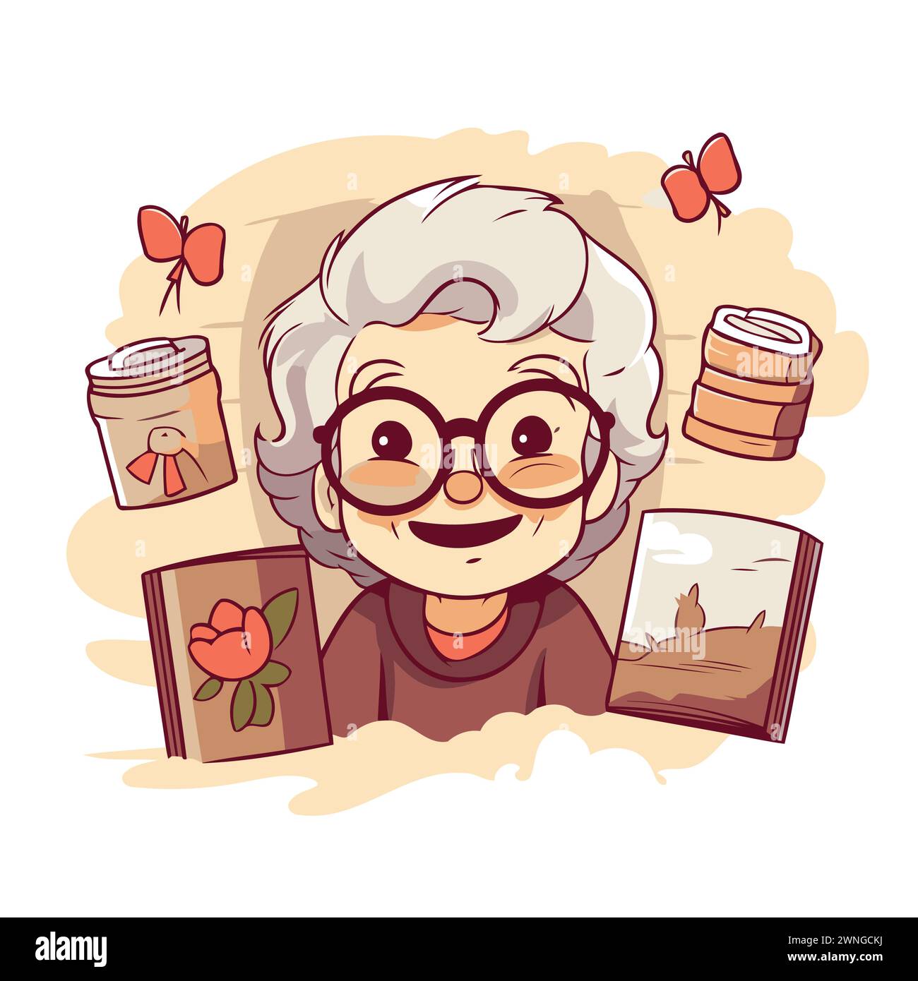 Cartoon old woman hi-res stock photography and images - Alamy