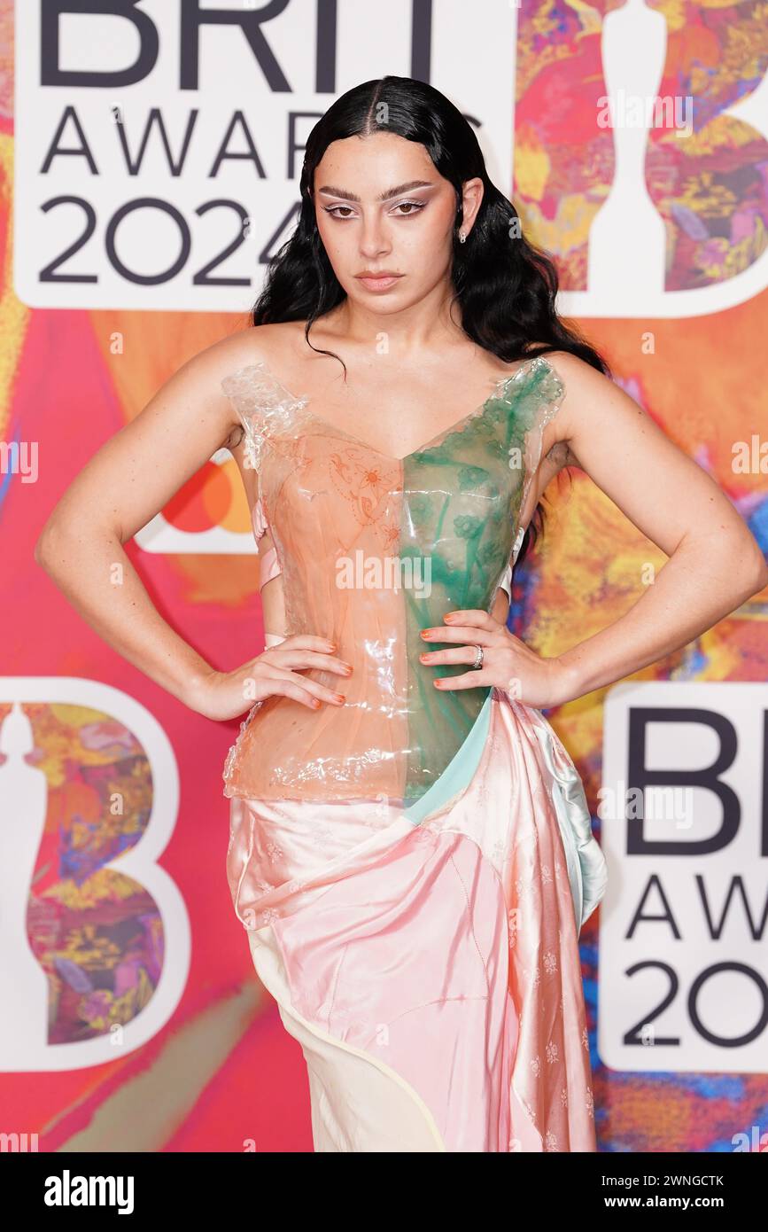 Charli XCX attending the Brit Awards 2024 at the O2 Arena, London ...