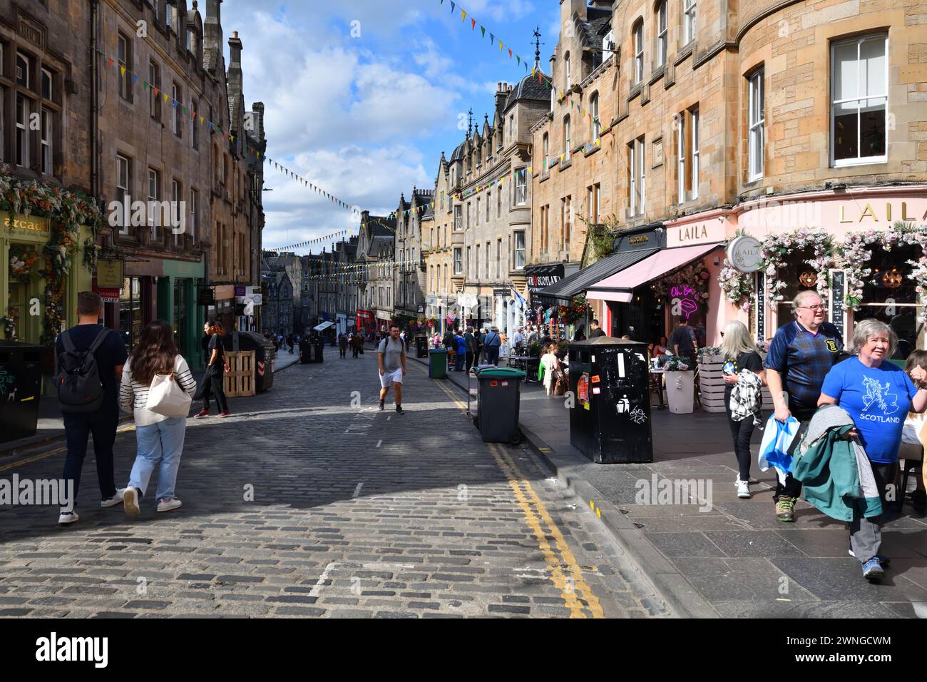 Cockburn Street is a busy cobblestoned road with an eclectic collection ...