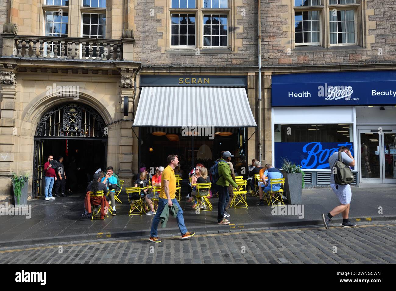 Local "Scran" cafe restaurant on Cockburn Street, Edinburgh, Scotland ...