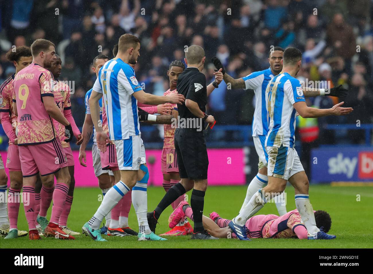 Huddersfield, UK. 02nd Mar, 2024. Referee Andrew Kitchen awards a ...