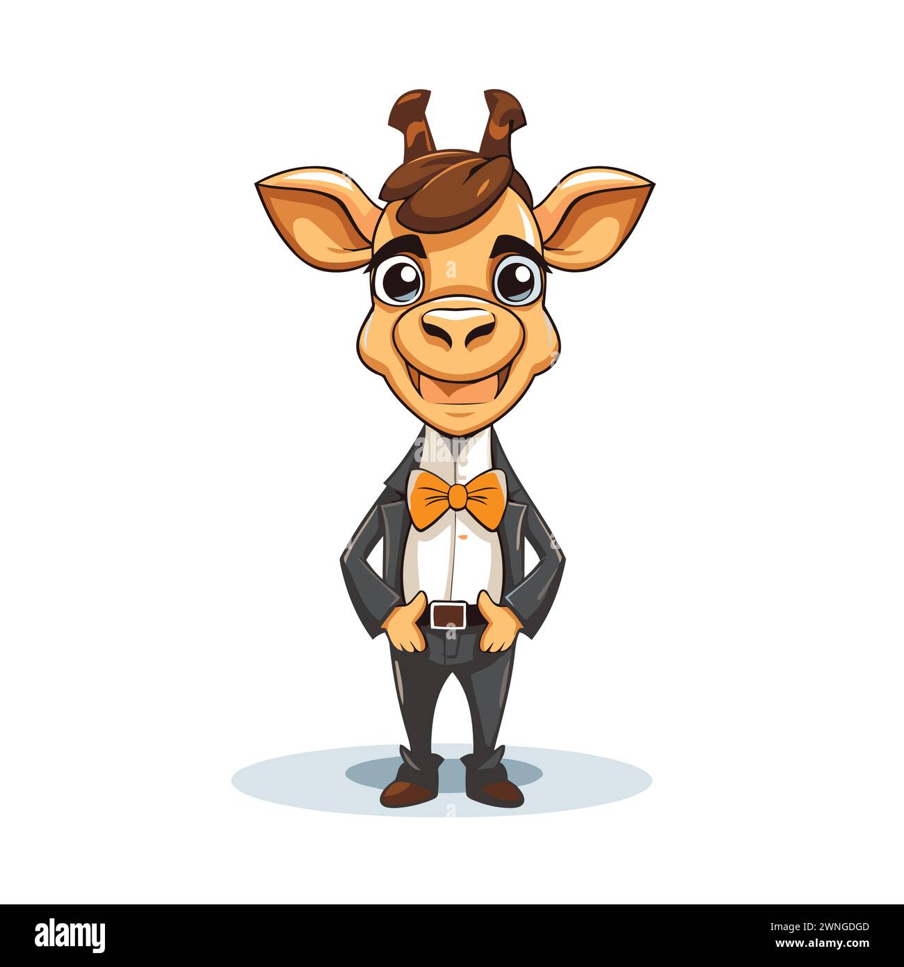 Giraffe In A Suit And Bow Tie Vector Illustration Stock Vector Image And Art Alamy