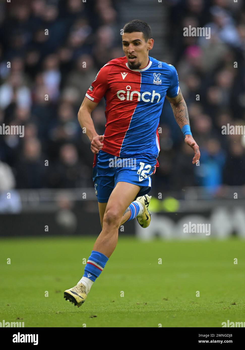 London, UK. 2nd Mar, 2024. Daniel Munoz of Crystal Palace during the ...