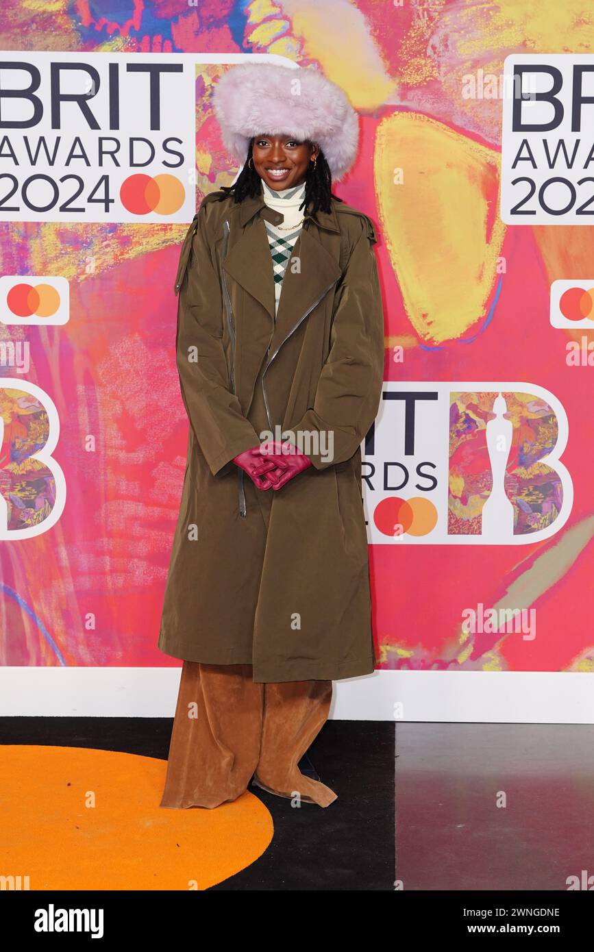 Little Simz attending the Brit Awards 2024 at the O2 Arena, London ...