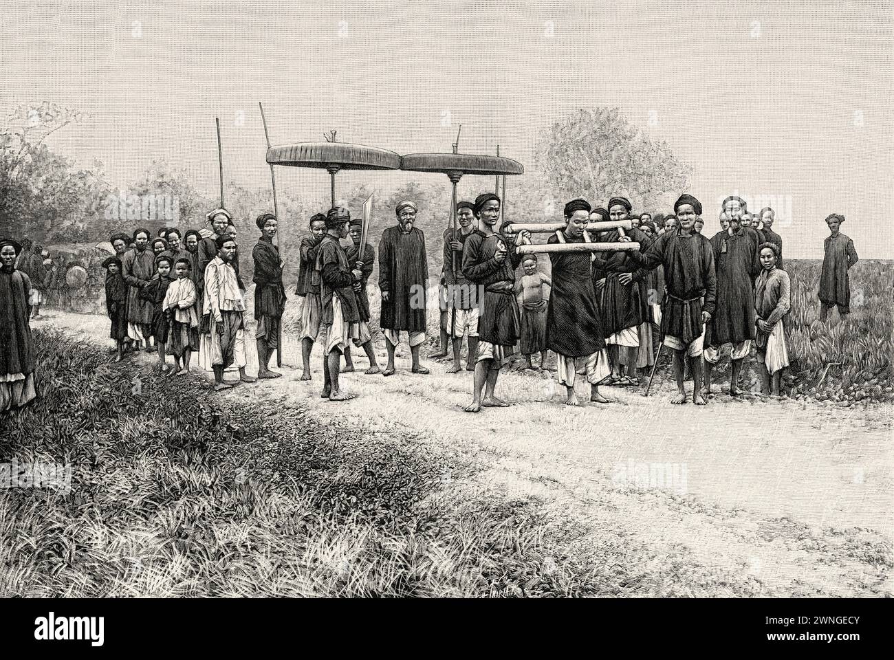 Pirate condemned to death leading to his execution. Tonkin, French ...