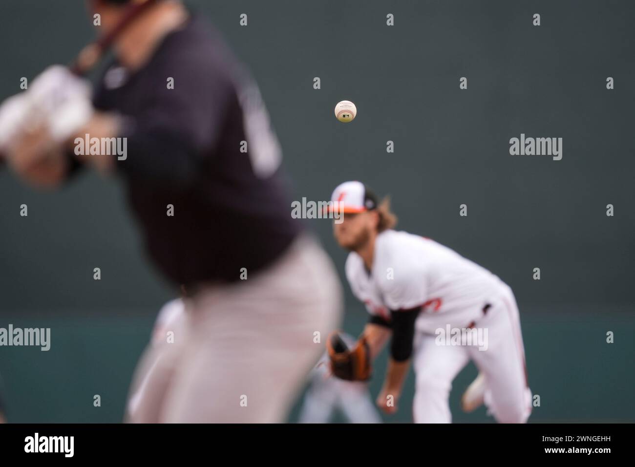 Baltimore Orioles starting pitcher Cole Irvin throws in the first ...