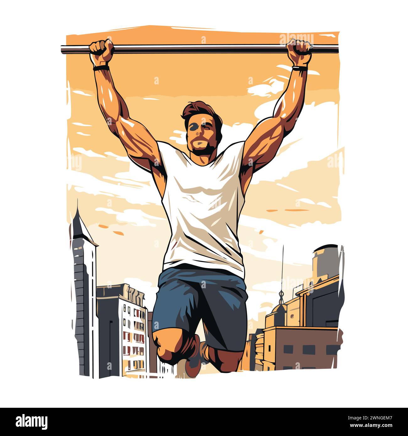 Doing pull ups vector hi-res stock photography and images - Alamy