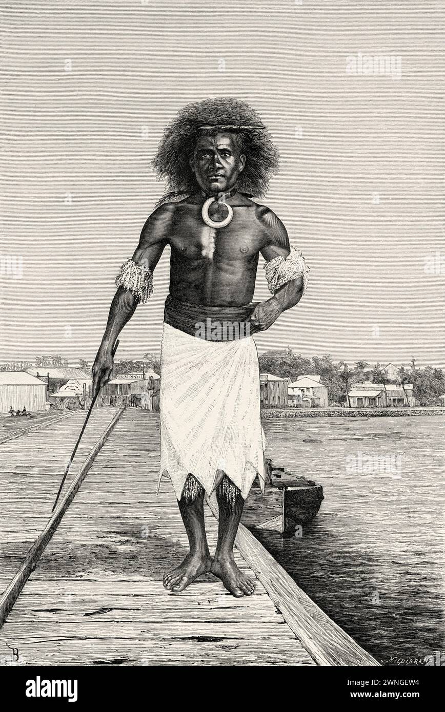 Native chief at Suva, Fiji island, Oceania. Travel to the Fiji Islands ...