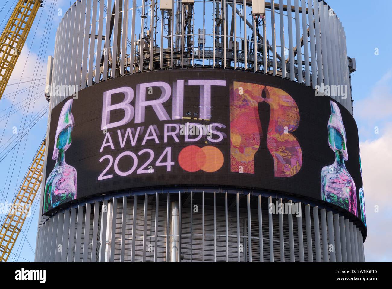 London, UK. 2nd March 2024. Adverts of The Brit Awards 2024 displays on ...