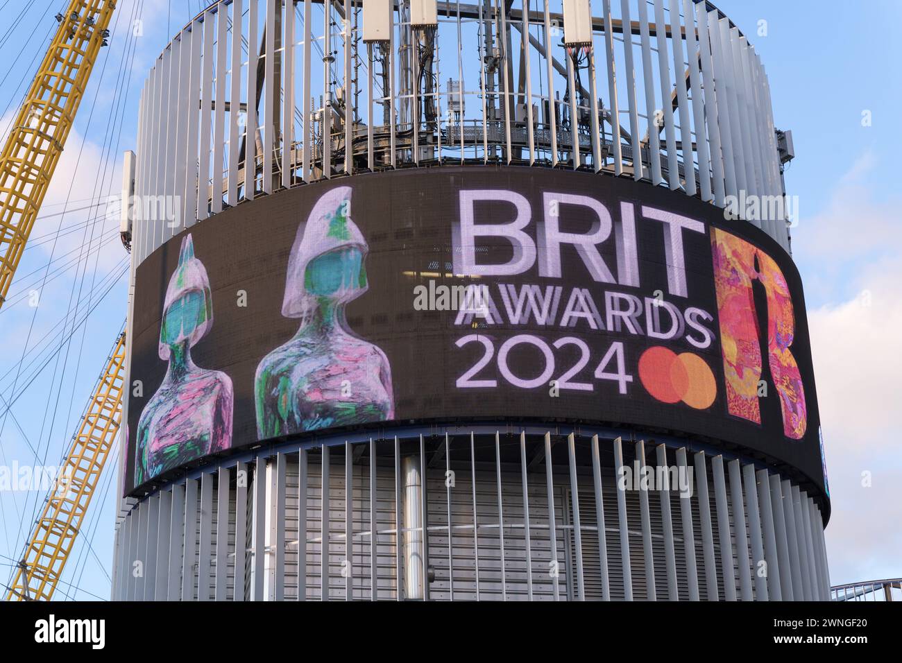London, UK. 2nd March 2024. Adverts of The Brit Awards 2024 displays on ...