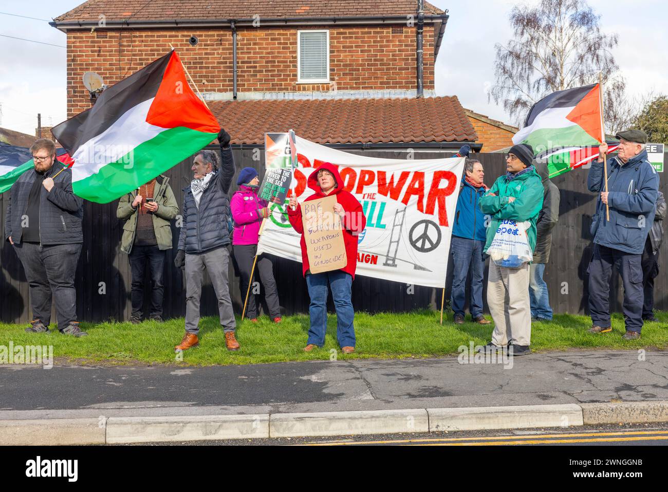 Brough, UK. 02 MAR, 2024. Pro Palestine protestors hold Palestinian ...