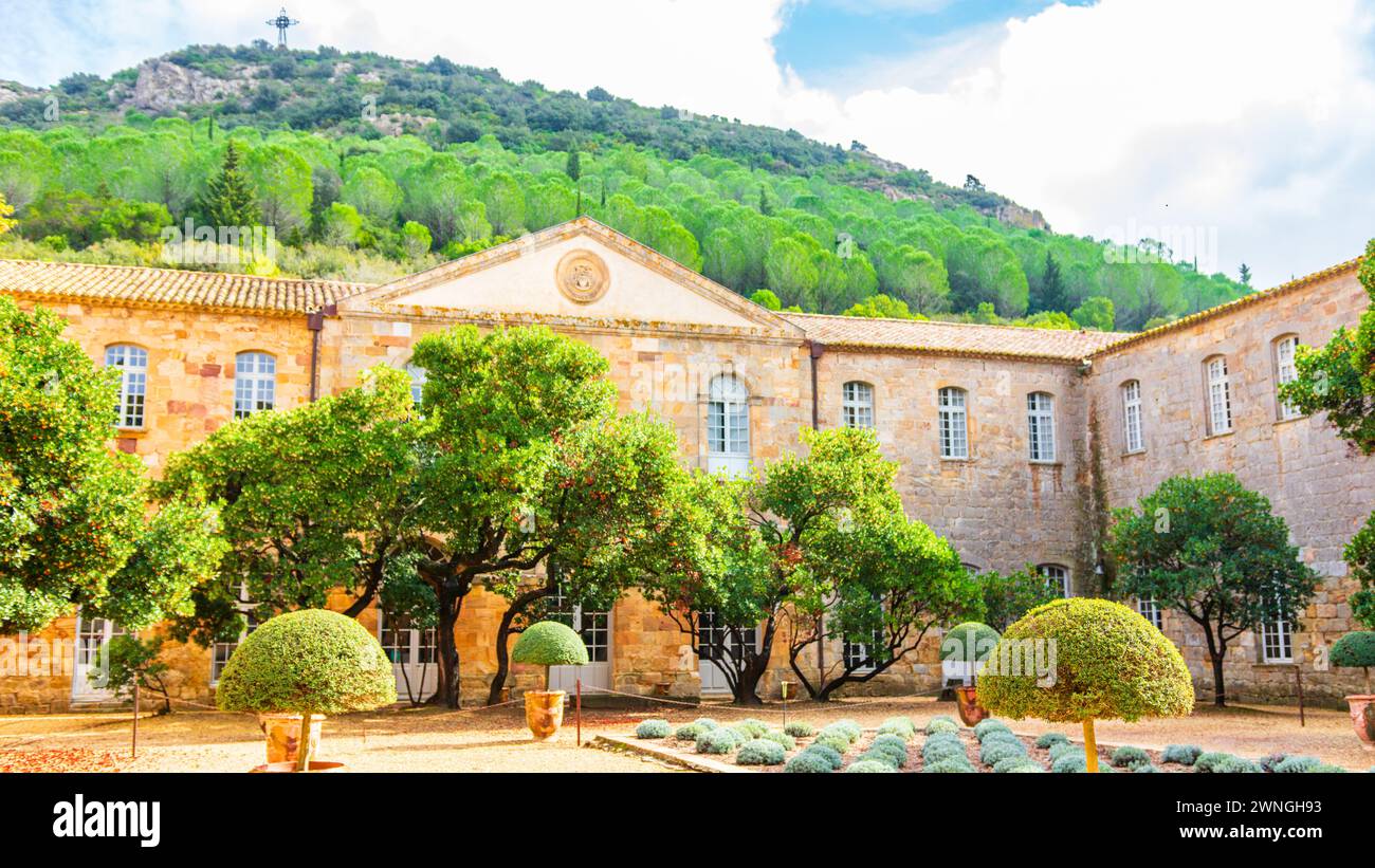 Fontfroide Abbey or Abbaye de Fontfroide is monastery in France gothic ...