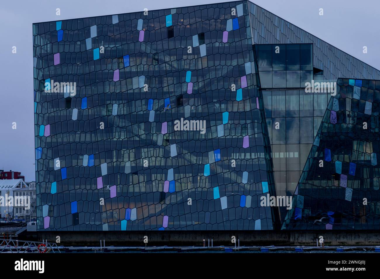 Reykjavik's Harpa view from the harbour bay Stock Photo - Alamy