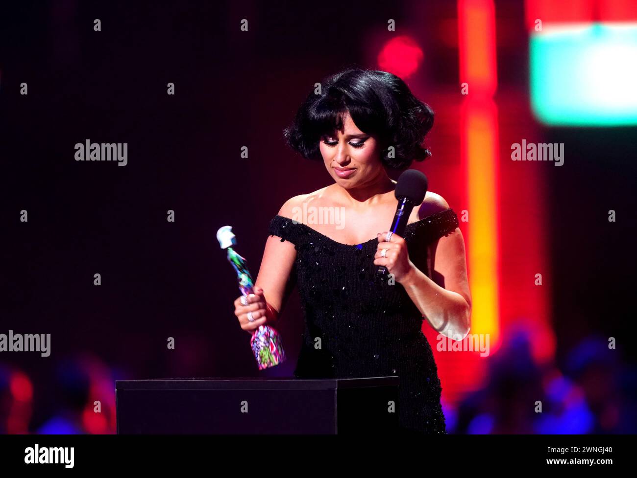 Raye on stage after winning the award for Song of the Year during the ...