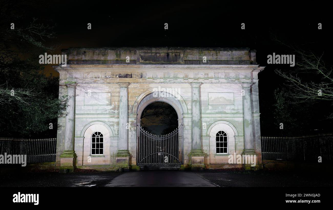 The entrance to Harewood House in Leeds, takes you through a folly with ...