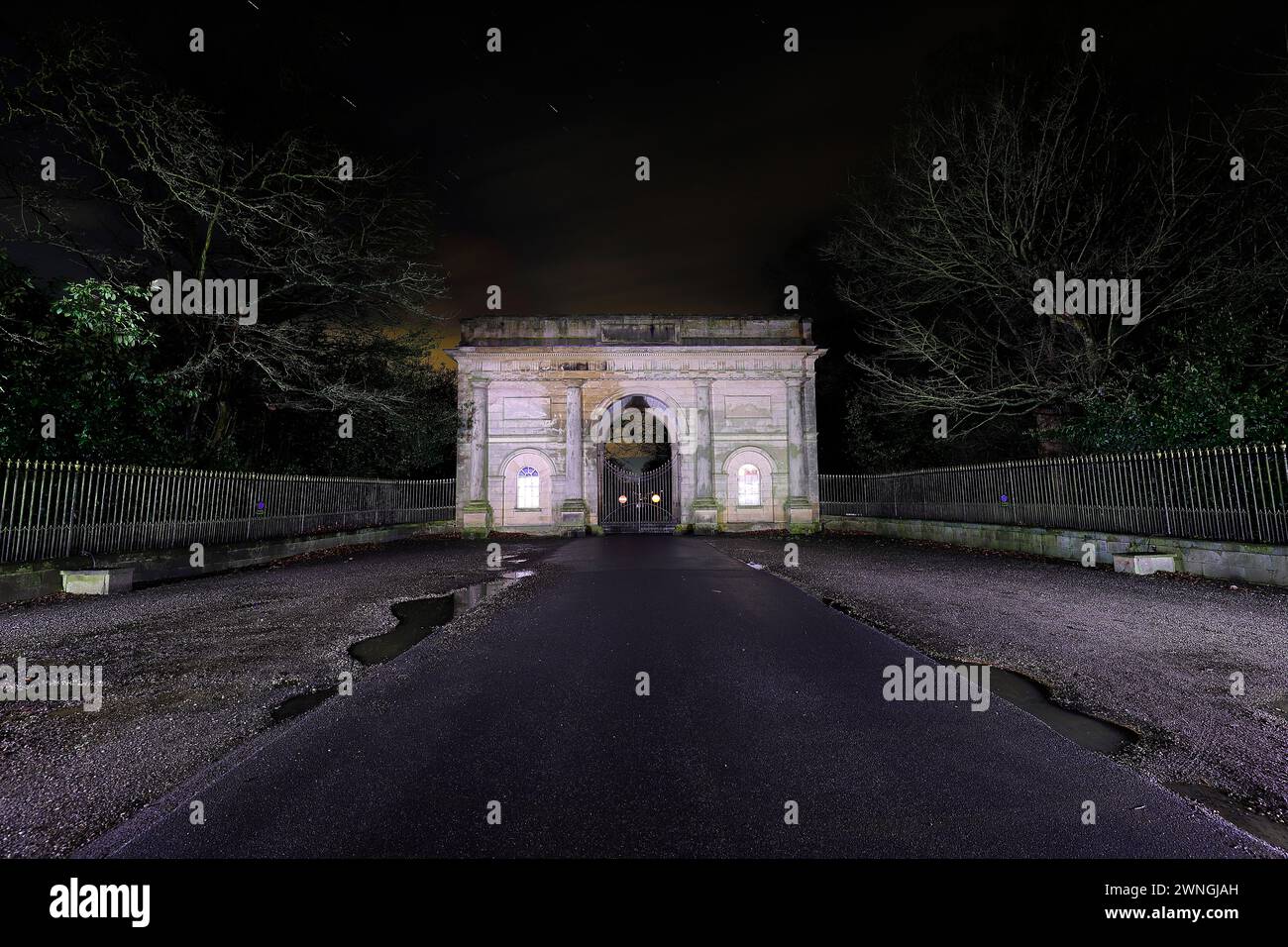 The entrance to Harewood House in Leeds, takes you through a folly with ...