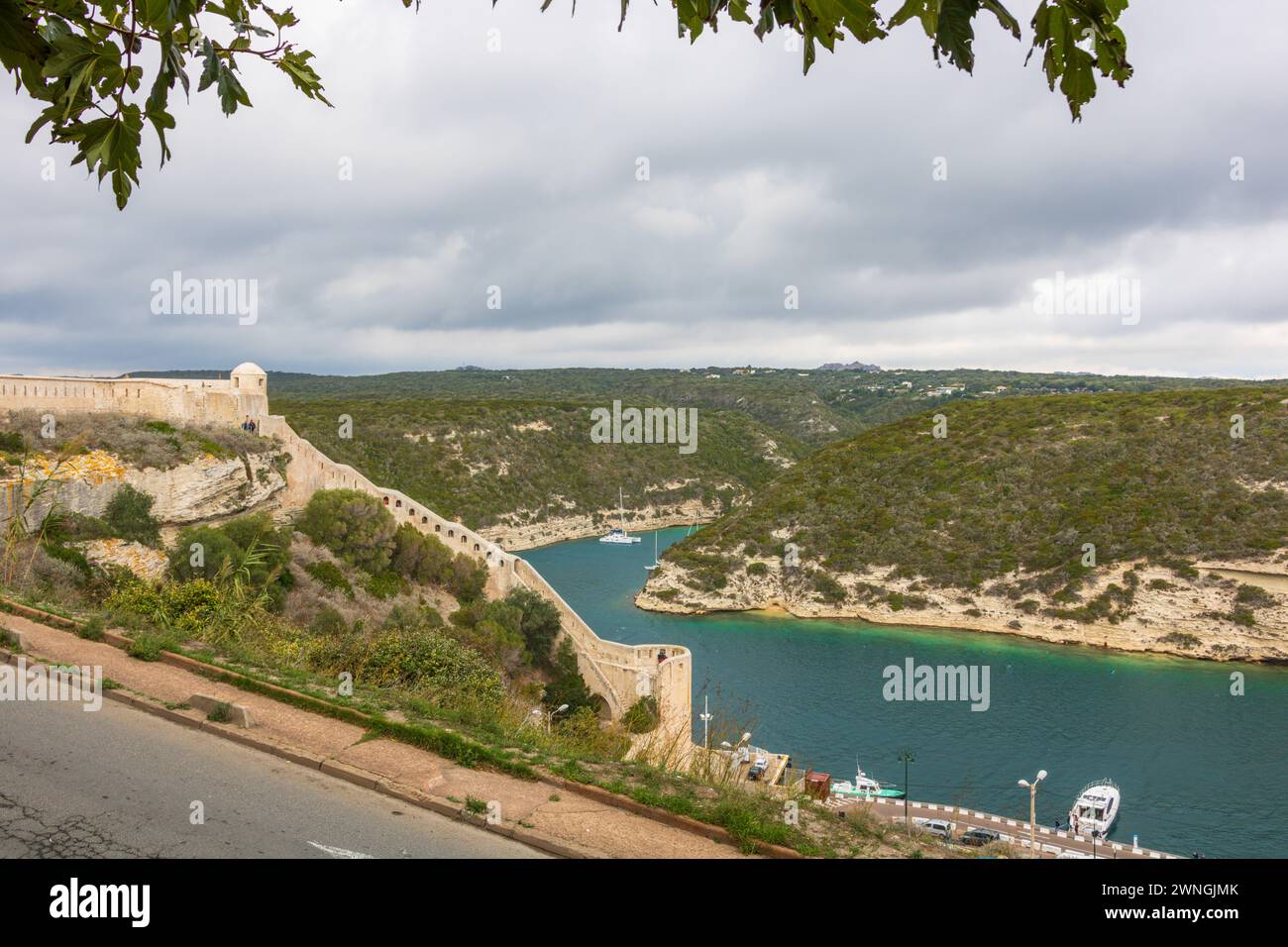Bonifacio town, medieval citadel in Corsica Island, France Stock Photo ...