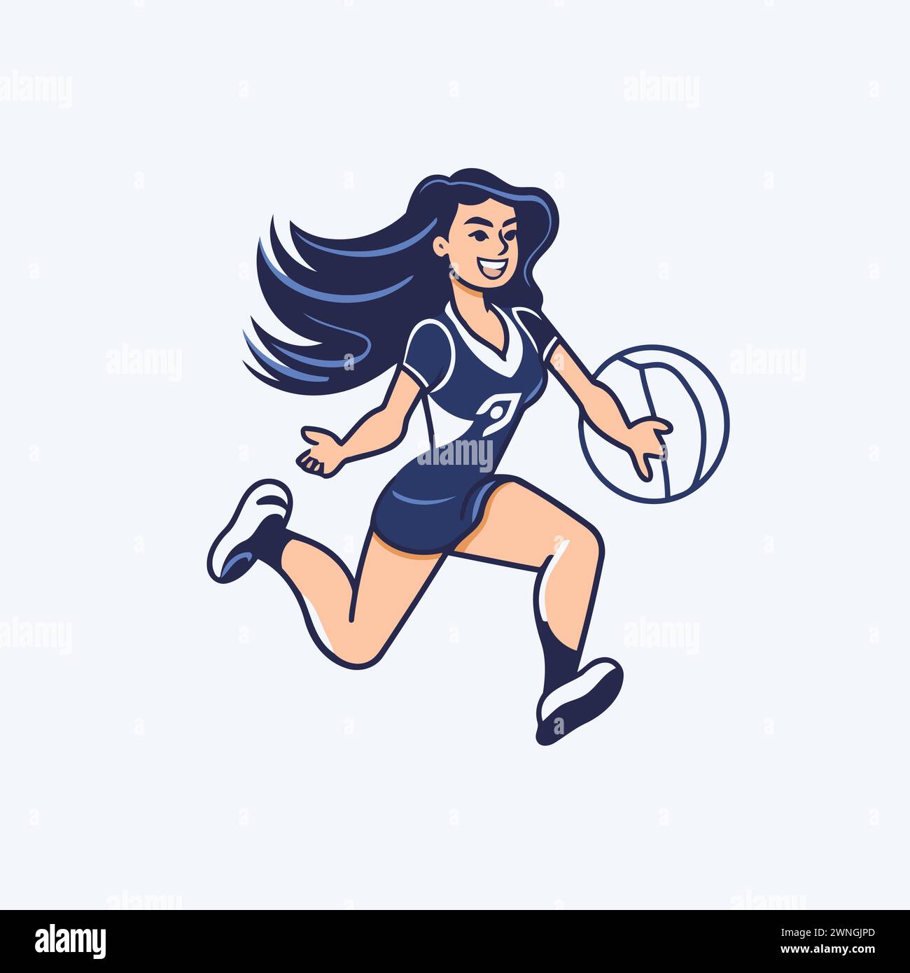 Woman playing volleyball Stock Vector Images - Alamy